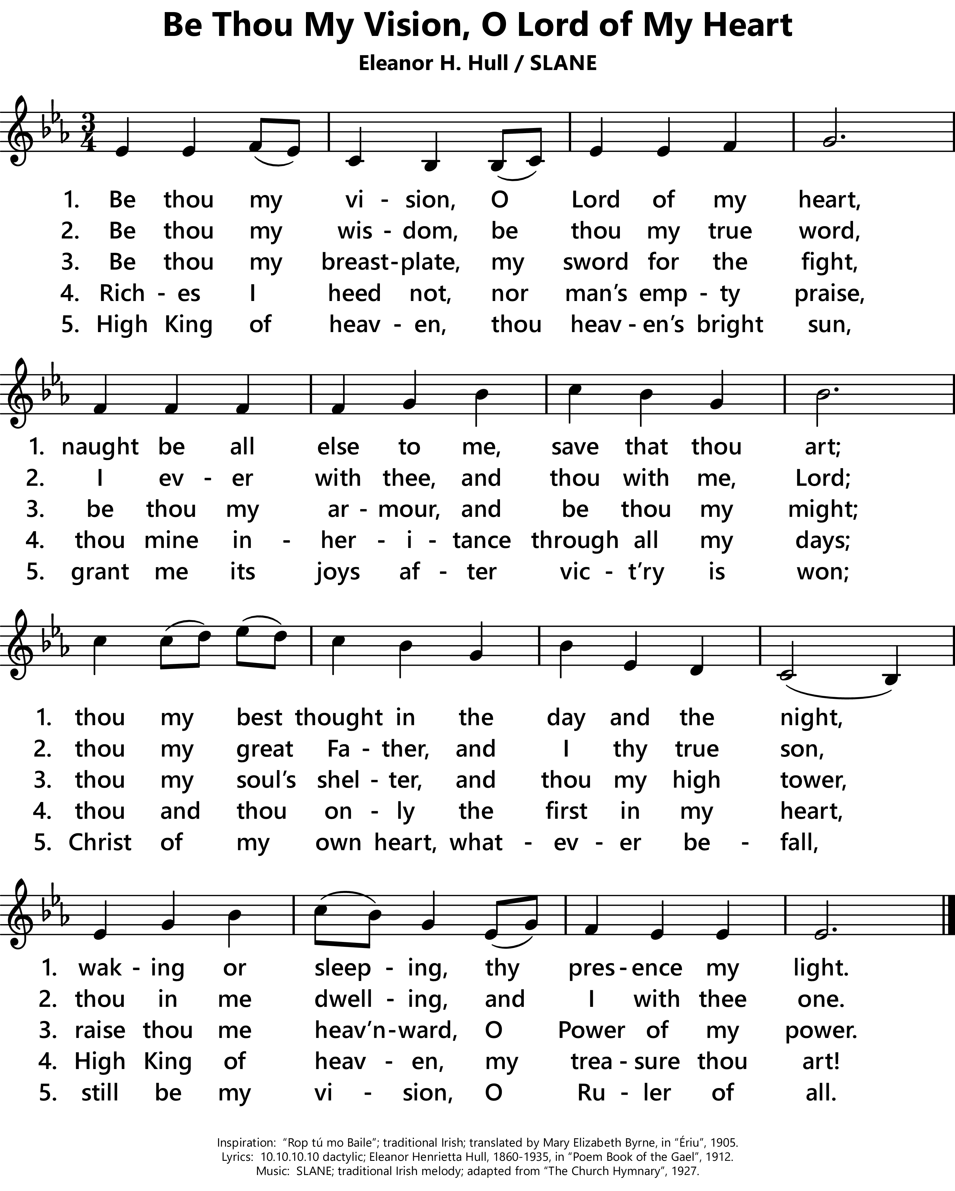 Be Thou My Vision, O Lord of My Heart [Eleanor Hull]